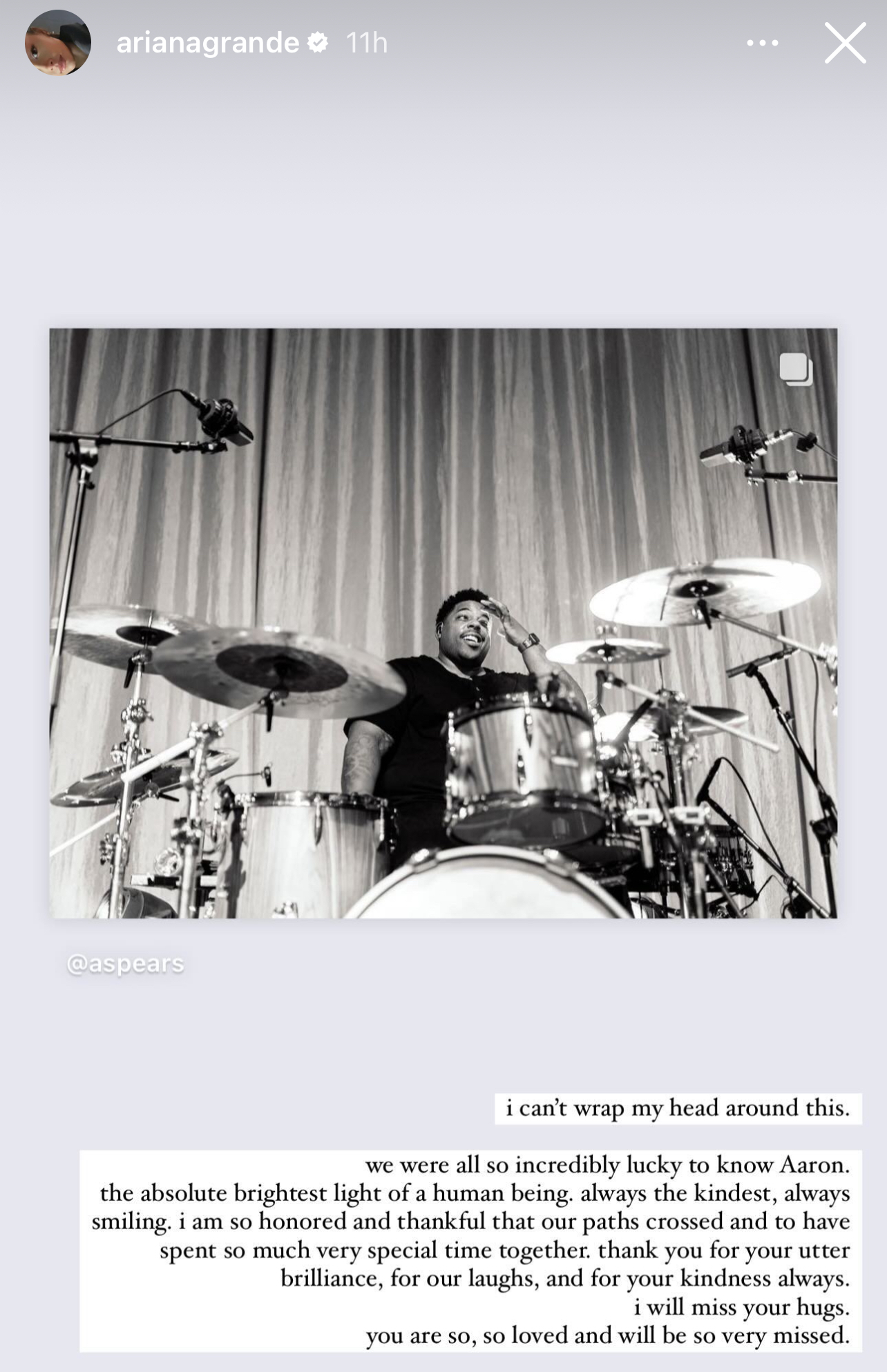 Drummer Aaron Spears Passed Away