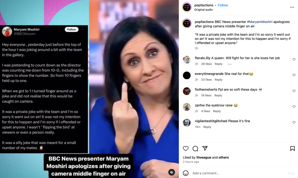 BBC News Anchor Middle Finger Video Watch