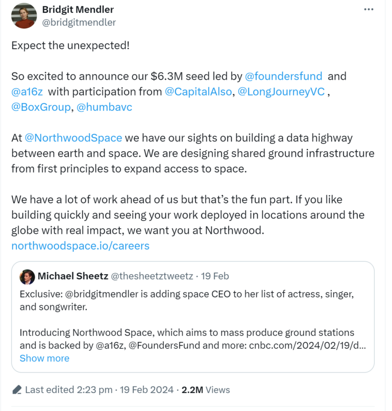 Bridgit Mendler CEO Space Startup Disney Channel