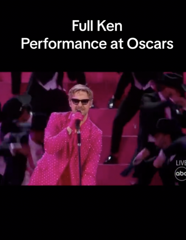 Watch Ryan Gosling I'm Just Ken Performance Oscars 2024 Full