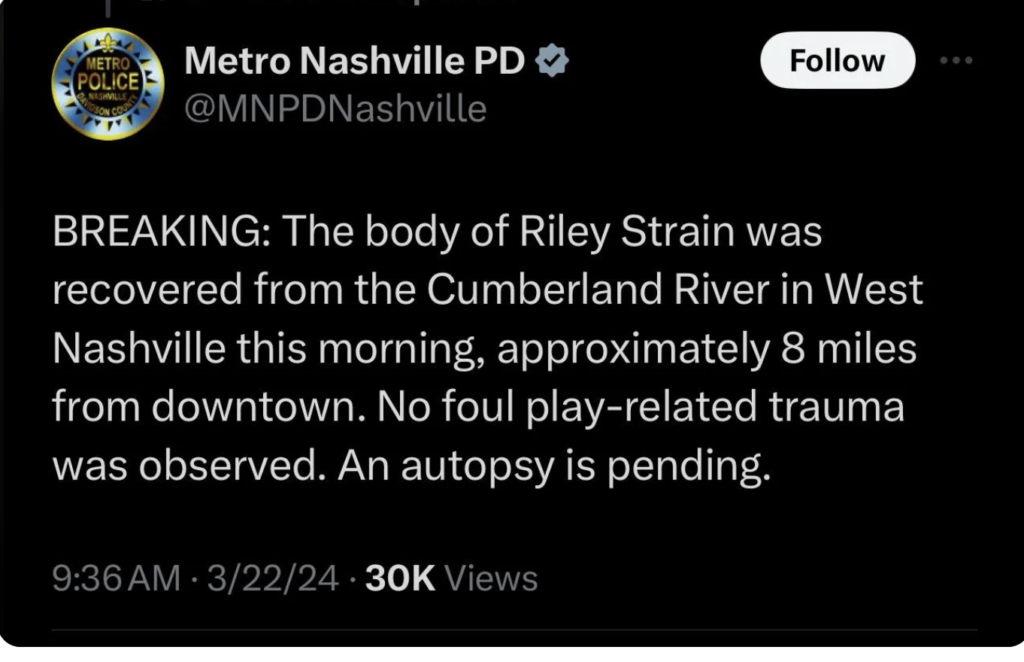 Did They Find Riley Strain