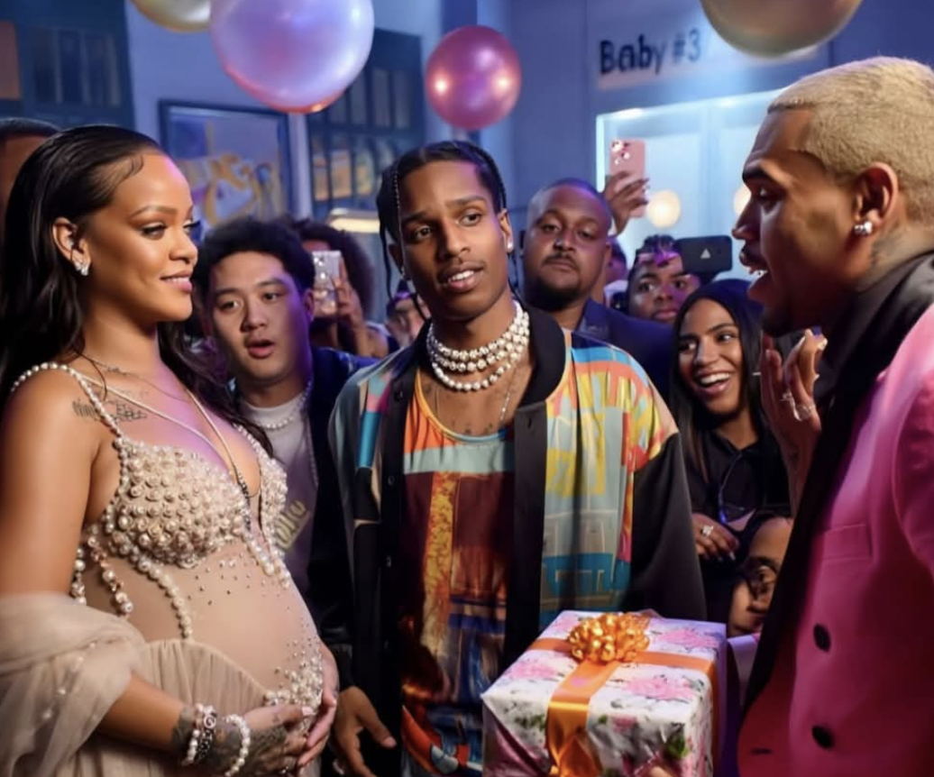 Chris Brown Rihanna Baby Gender Reveal AI Photo Viral